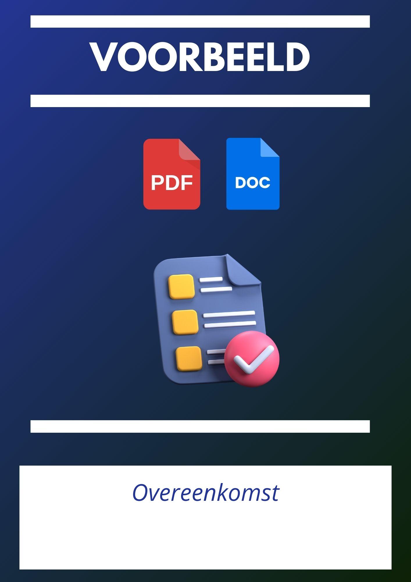 Overeenkomst - Voorbeeld